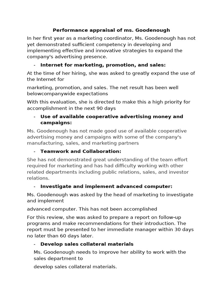 Performance Appraisal of Ms | PDF