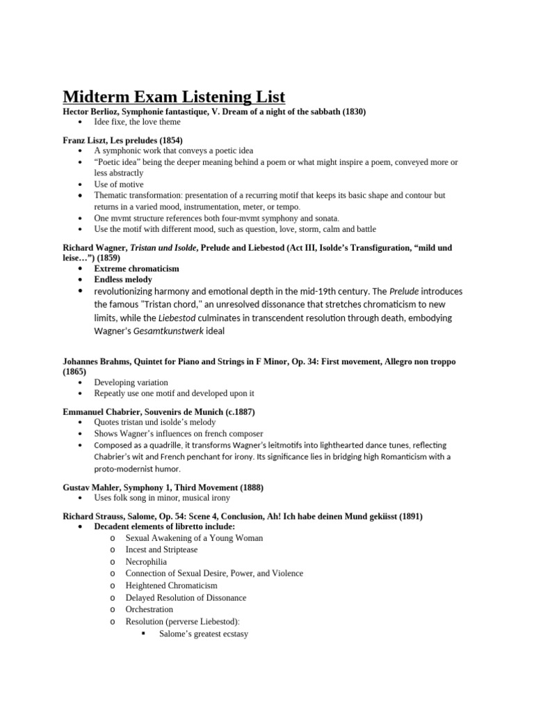 Midterm Exam Listening List | PDF | Elements Of Music | Musical ...