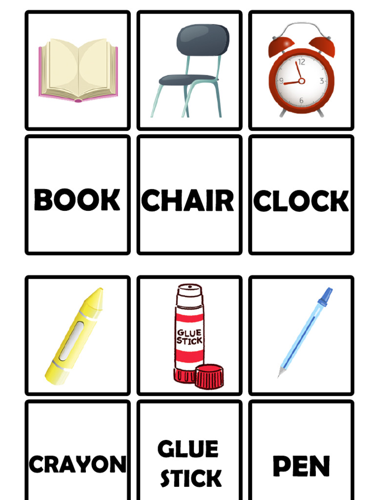 FLASHCARDS.CLASSROOM OBJECTS | PDF