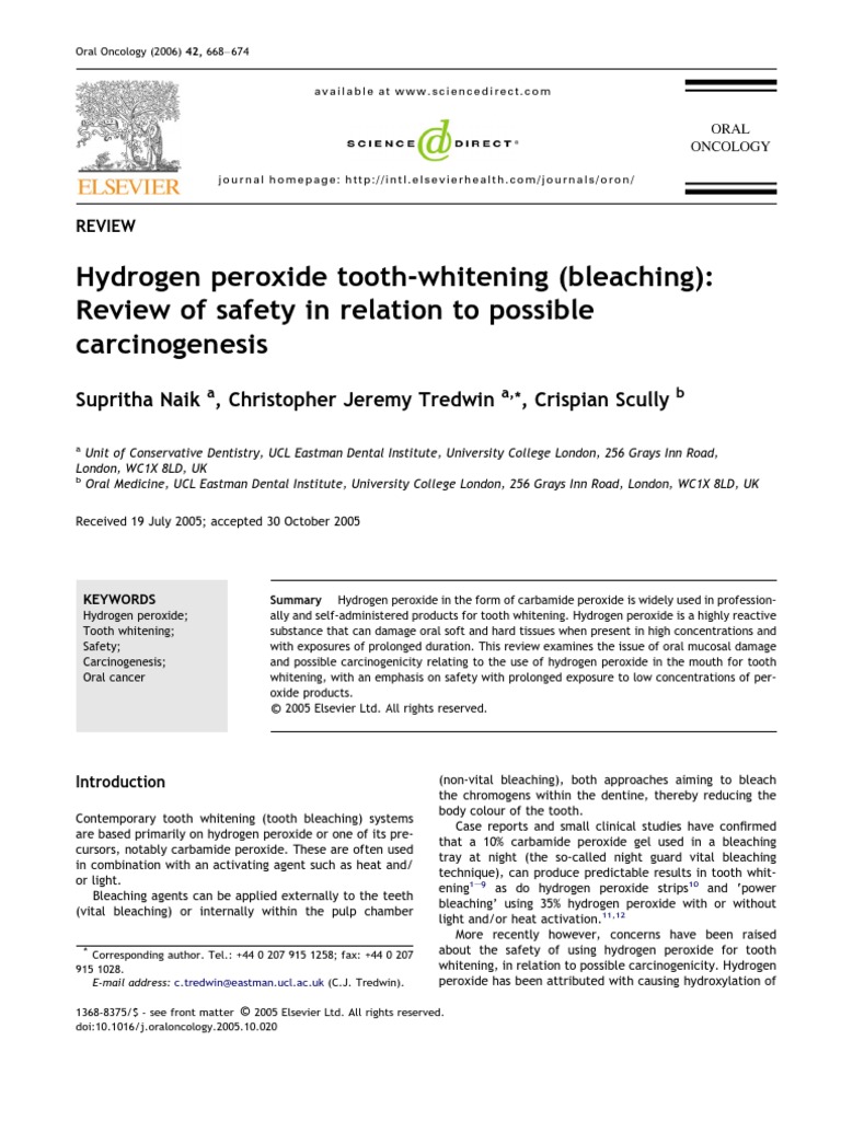 Hydrogen Peroxide Tooth-Whitening Bleaching) | PDF | Hydrogen Peroxide ...