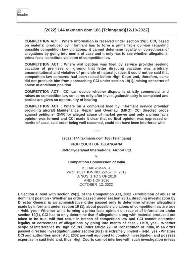 GMR Hyderabad Case | PDF