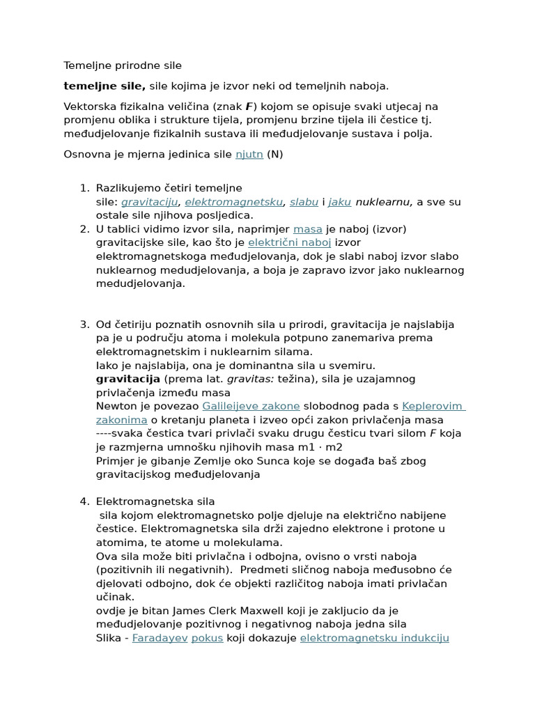 temeljne prirodne sile prezz | PDF