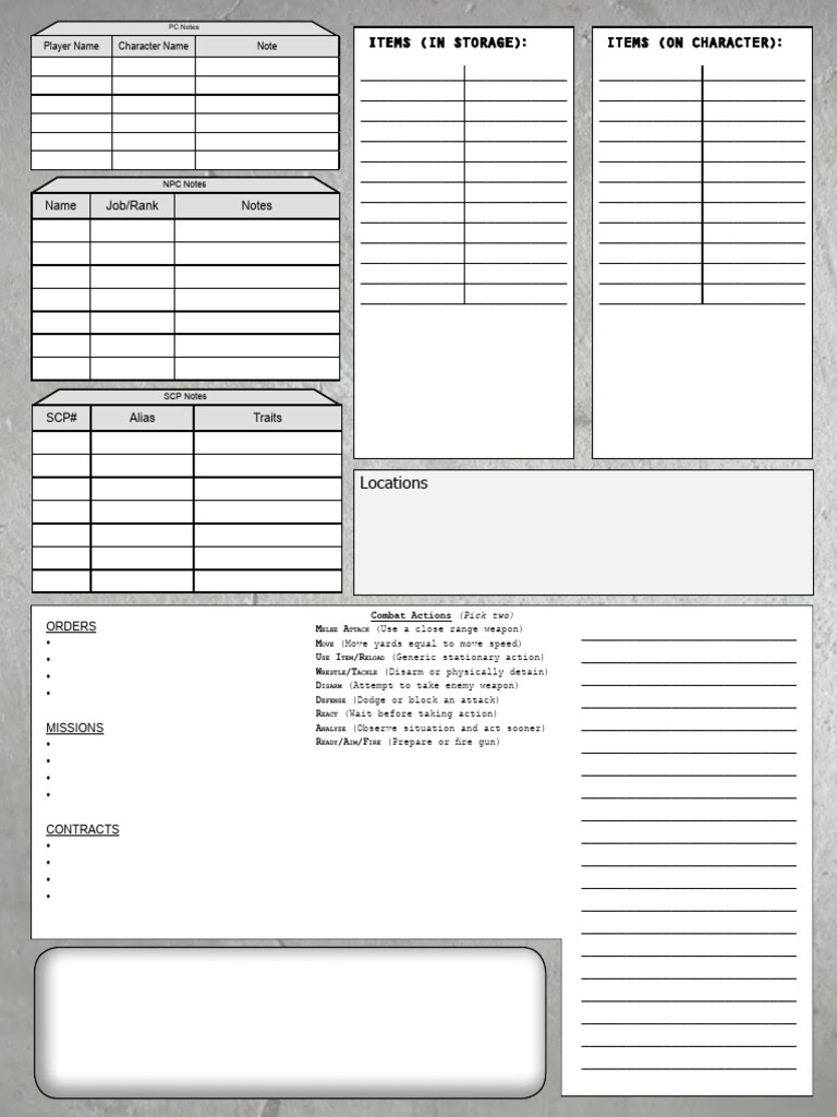Interactive_BACK_Character_Sheet_SCP | PDF | Video Games | Gaming