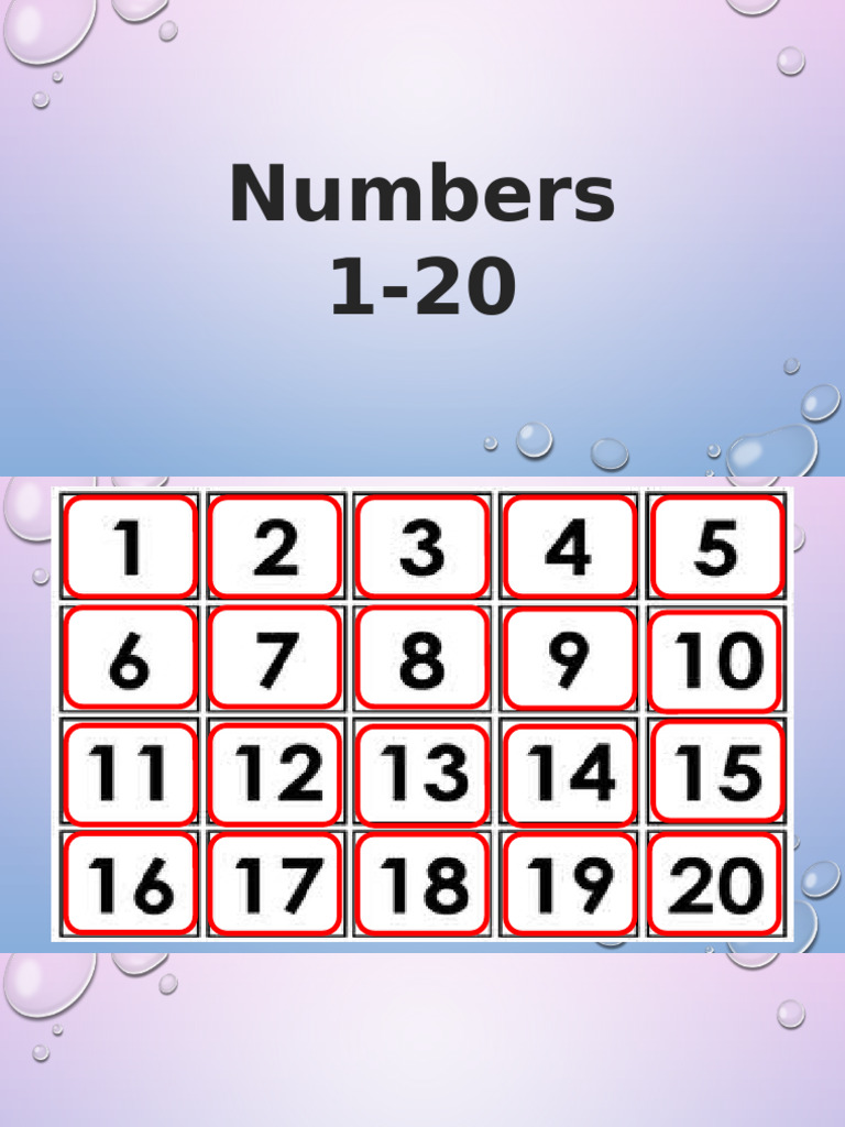 Numbers 1-20 | PDF
