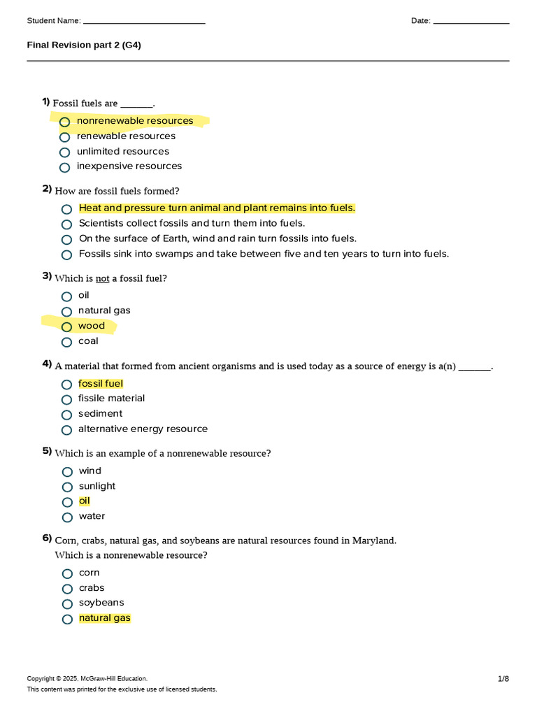 Final Revision part 2 _G4 (model answer) | PDF | Energy Development | Fuels