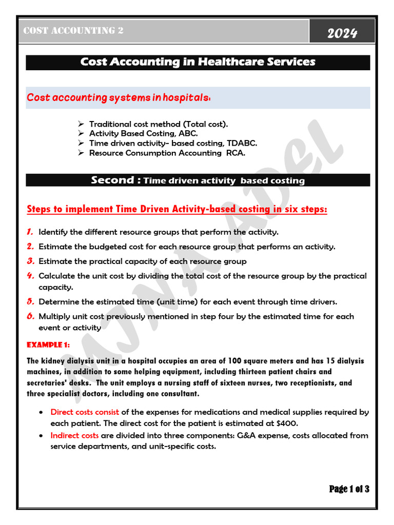 Part 4 A.M Cost Acc 4th 2024 Acc dep. | PDF | Cost Accounting | Medicine