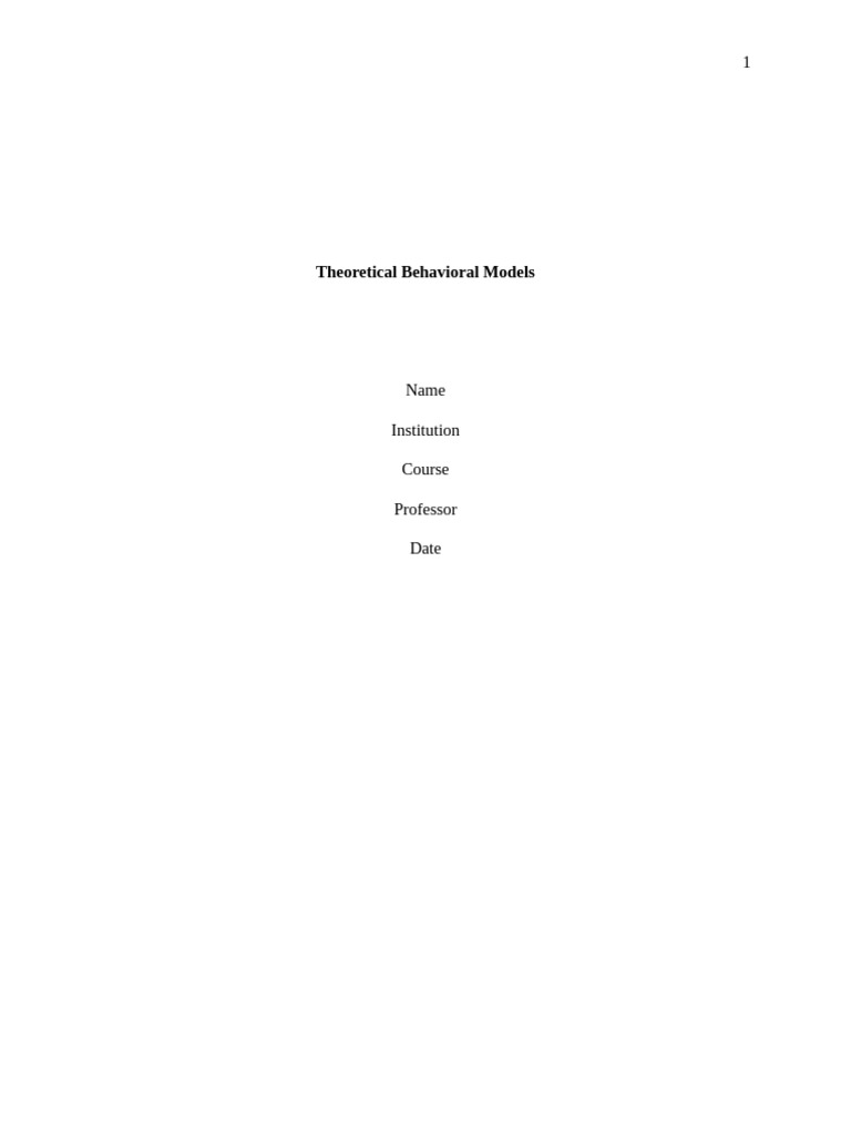 Theoretical Bahavior Models | PDF | Behavior | Thought