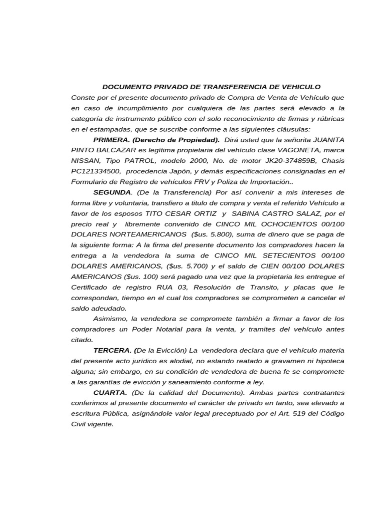 Priv Trans. Vehiculo | PDF