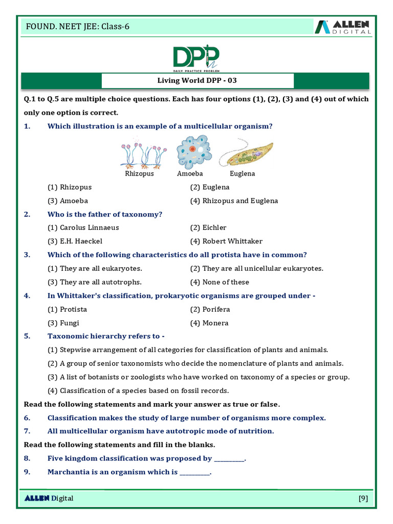 Ch1 - The Living World - D 9 | PDF