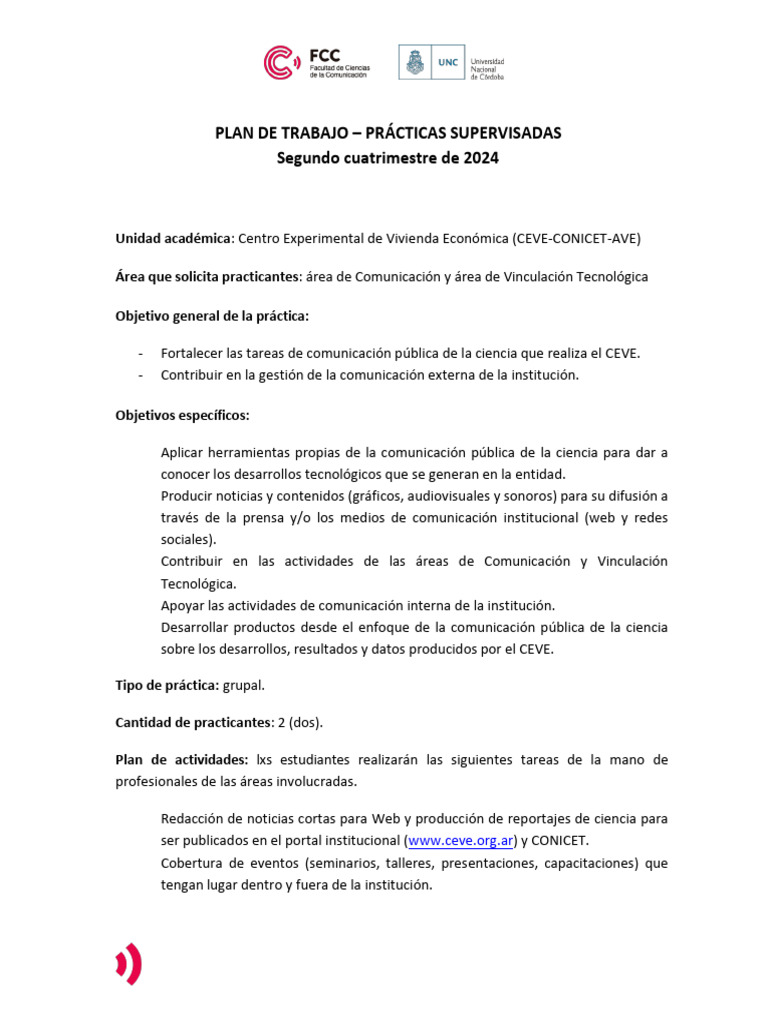 CEVE - Plan 2C 2024 | PDF | Institución | Medios de comunicación)