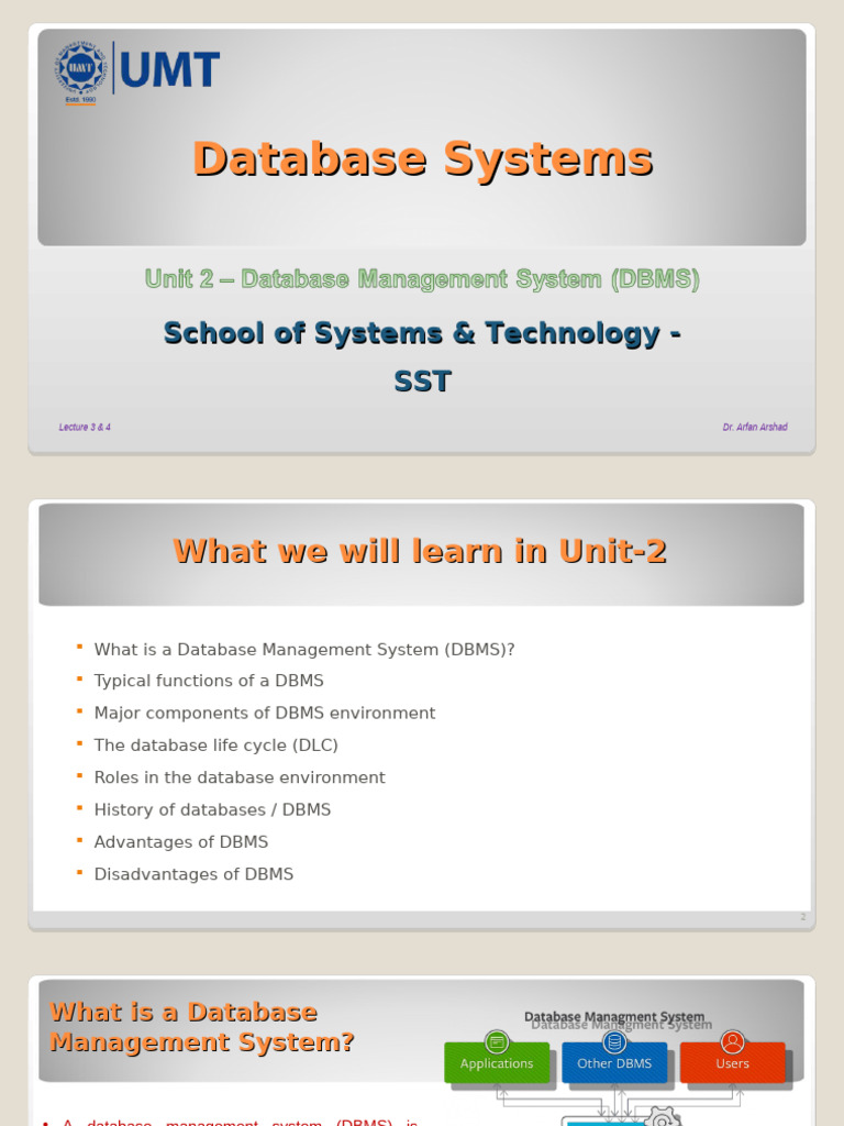 Lecture3 And 4 Database Management System Dbms Pdf Databases Relational Database