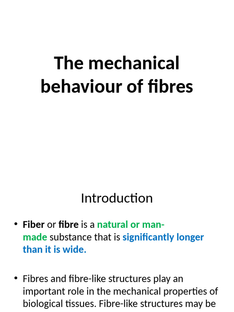 CH4 The Mechanical Behaviour of Fibres | PDF | Elasticity (Physics ...