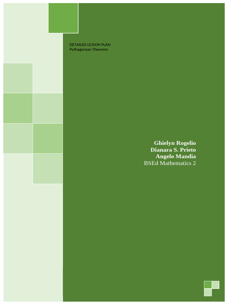 Pythagorean Theorem Lesson Plan Pdf Euclidean Geometry Mathematics