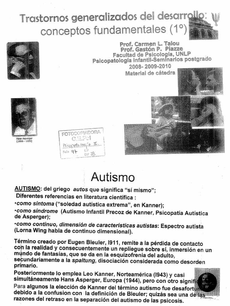 97. TALOU y PIAZZE. Trastornos Generalizados Del Desarrollo | PDF
