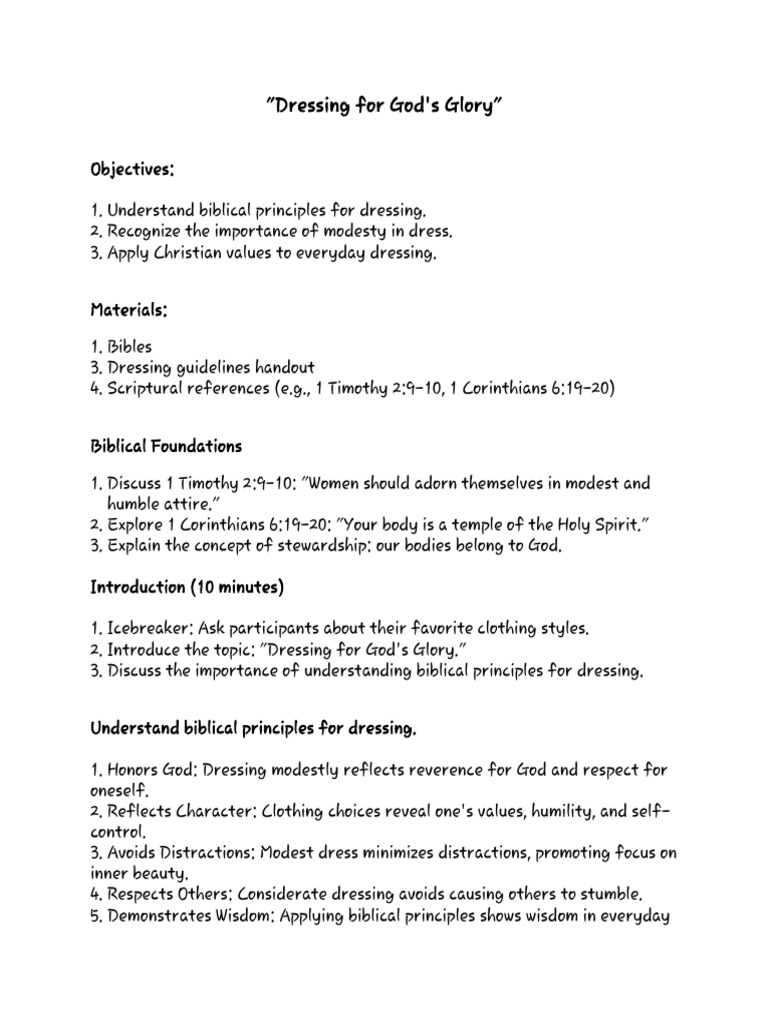 Dressing and Decisions Making | PDF | Humility | Modesty