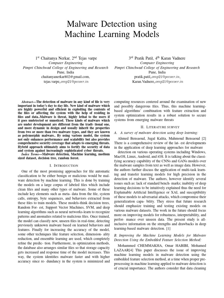 IEEE Conference Template 1 | PDF | Machine Learning | Malware