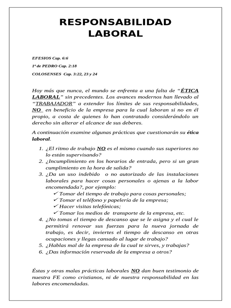 Responsabilidad Laboral | PDF