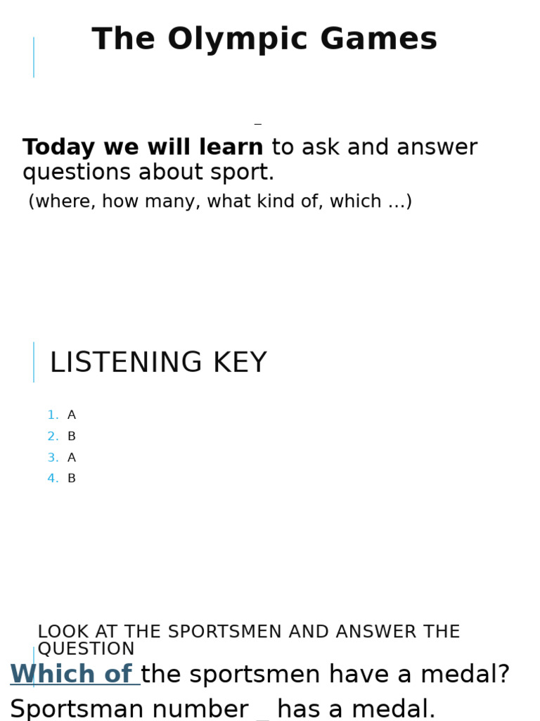 Olympic Games: Sports Questions Guide | PDF