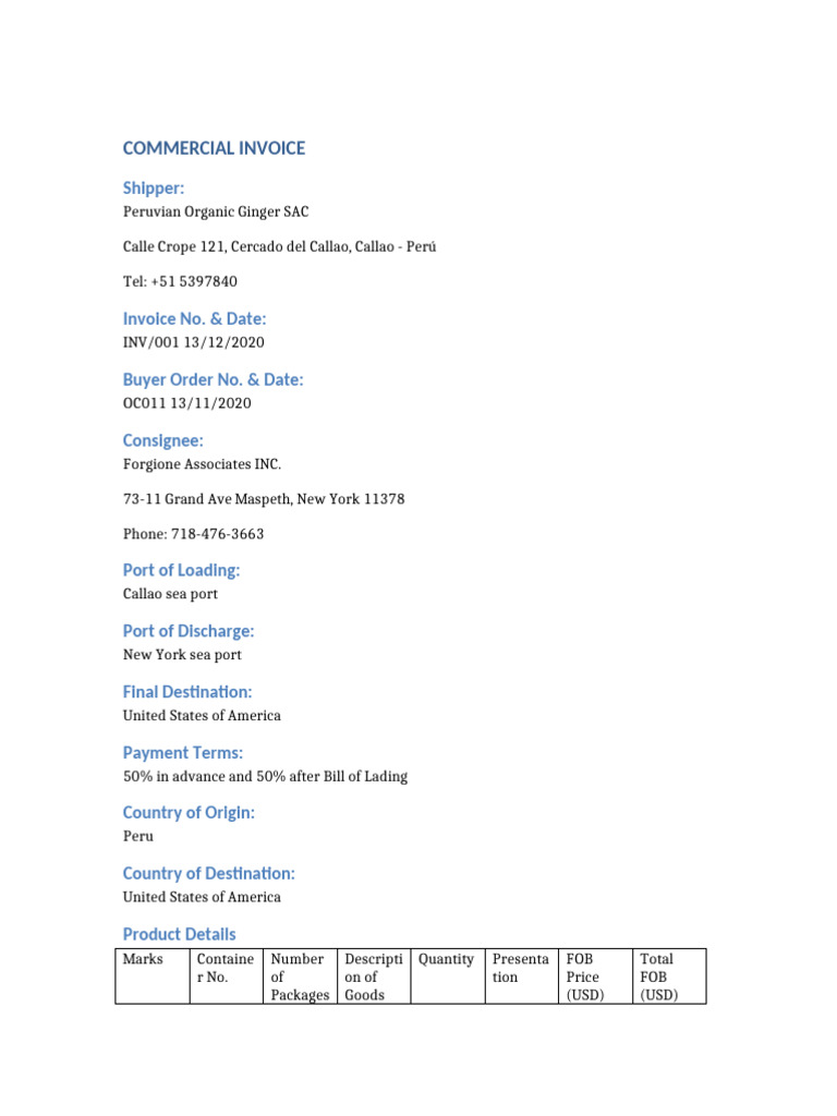 Commercial Invoice | PDF