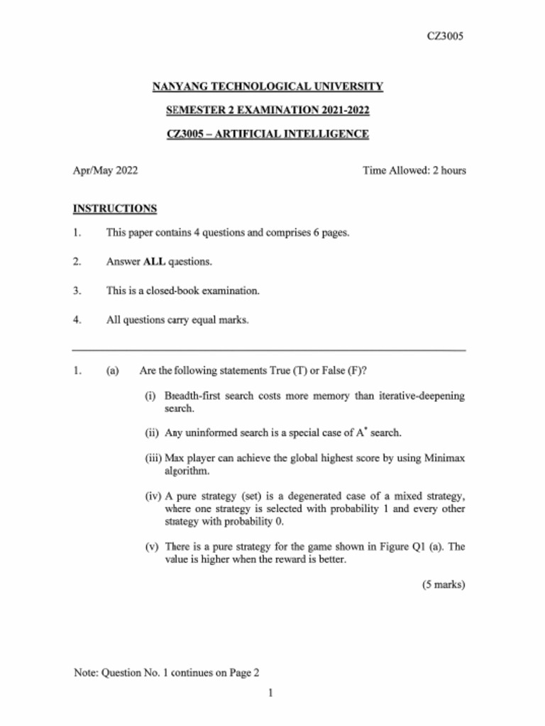 CZ3005 2021-2022 Semester 2 | PDF