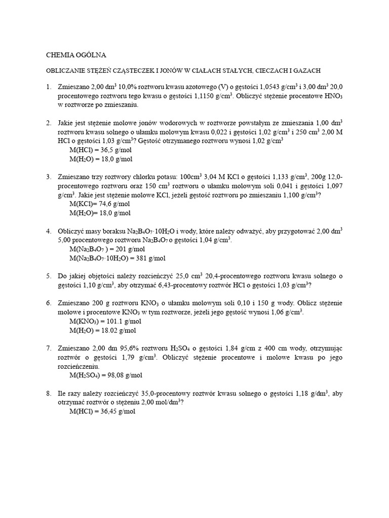 chemia ogólna-ćw2 | PDF