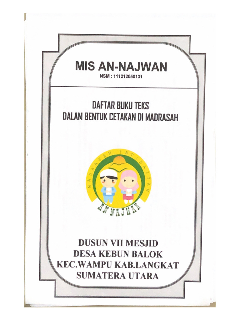 D1 D1 Daftar Buku Teks Dalam Bentuk Cetakan Madrasah | PDF