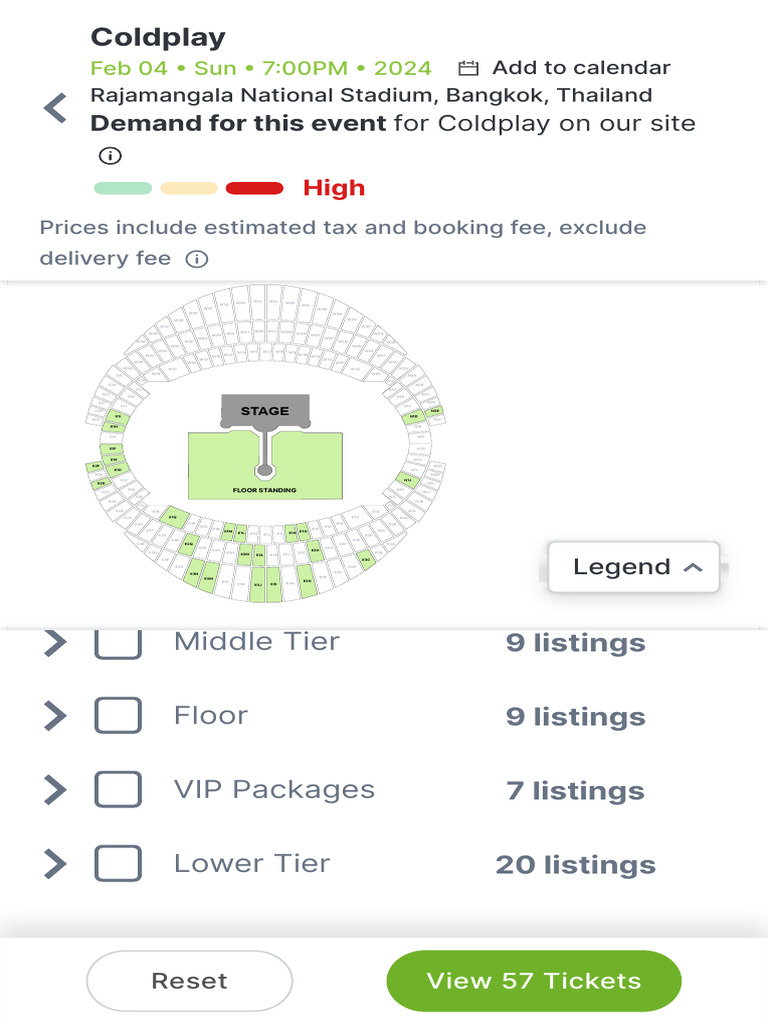 Coldplay Rajamangala National Stadium Bangkok Tickets Sun 04 Feb 2024 ...