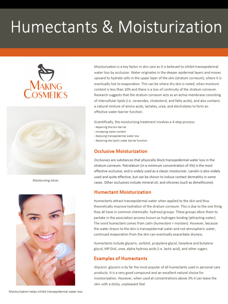 Humectants and Moisturization Explained | PDF | Chemical Substances