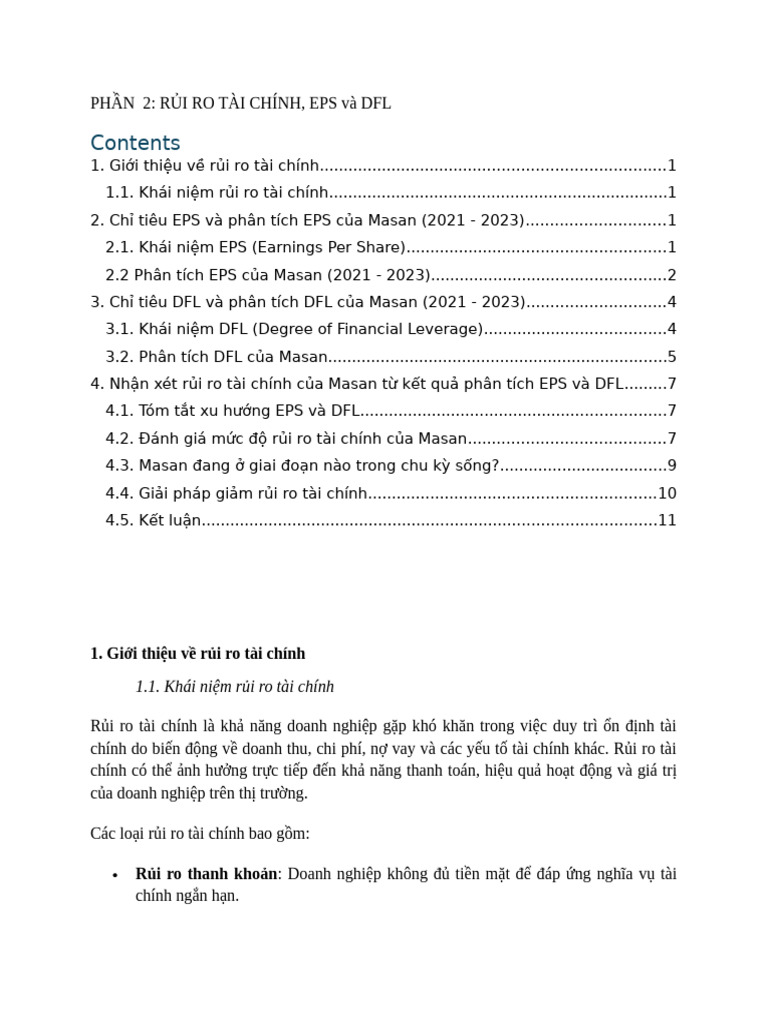 R I Ro Tài Chính - Eps - DFL - Masan | PDF
