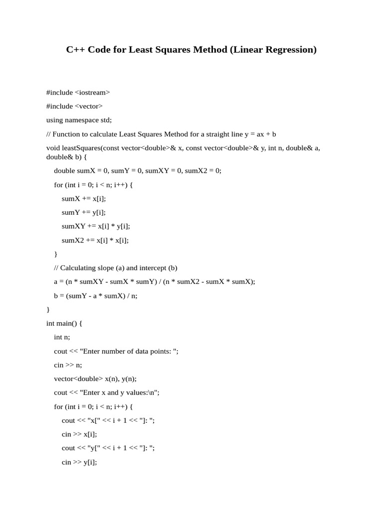 Least Square Method Pdf 3436