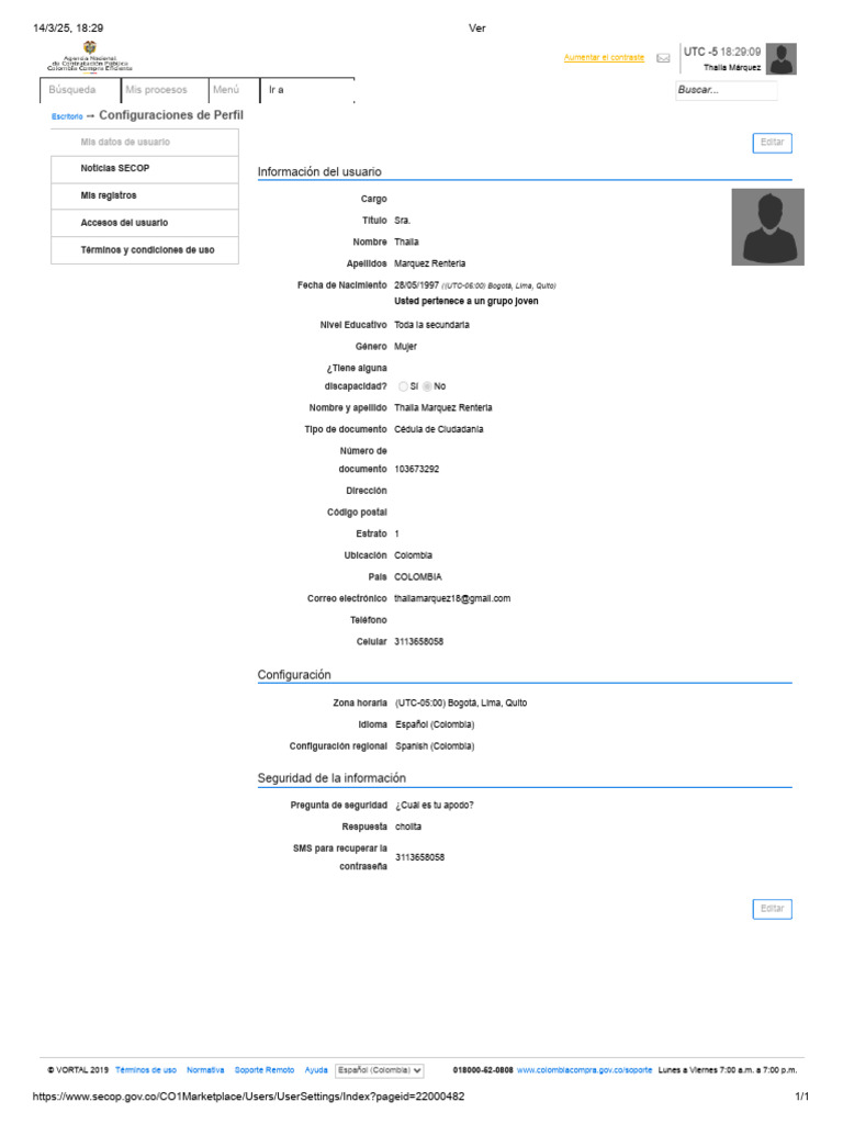 Pantallazo Inscripcion Secop II | PDF | Informática
