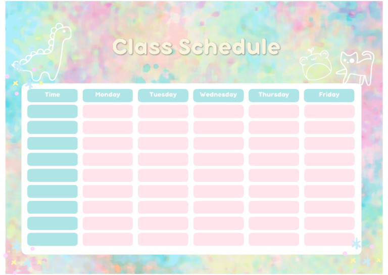 Cute Class Schedule | PDF