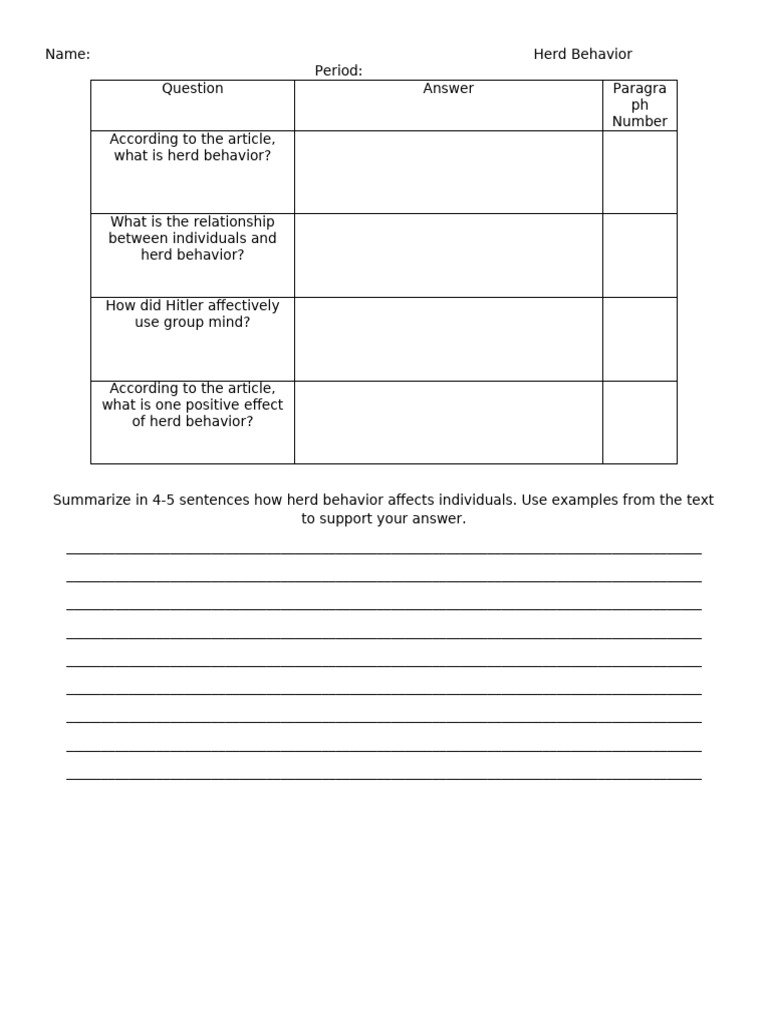 Herd Behavior | PDF