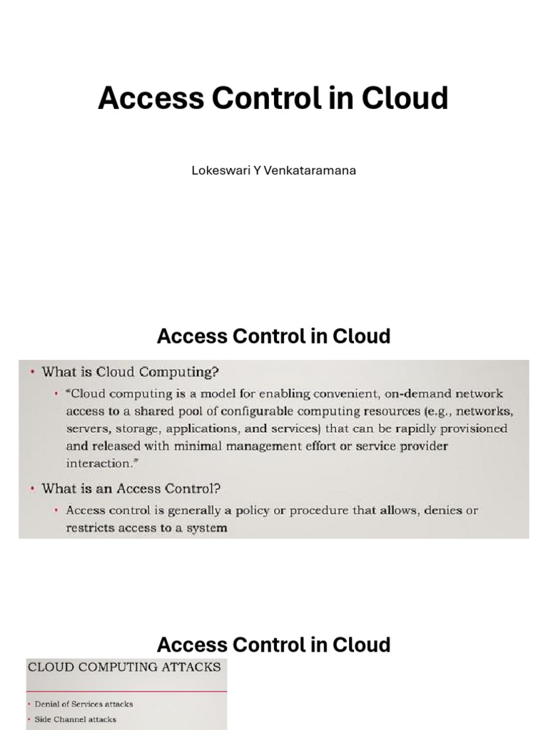 Access Control in Cloud | PDF