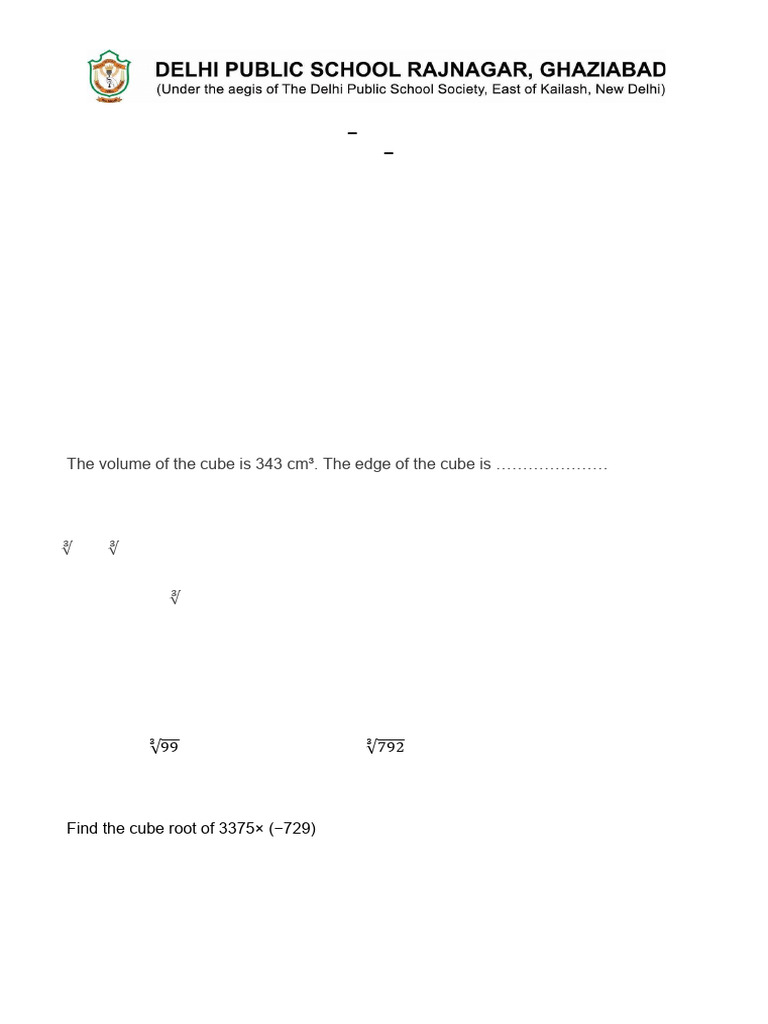 Cube and Cube Roots | PDF