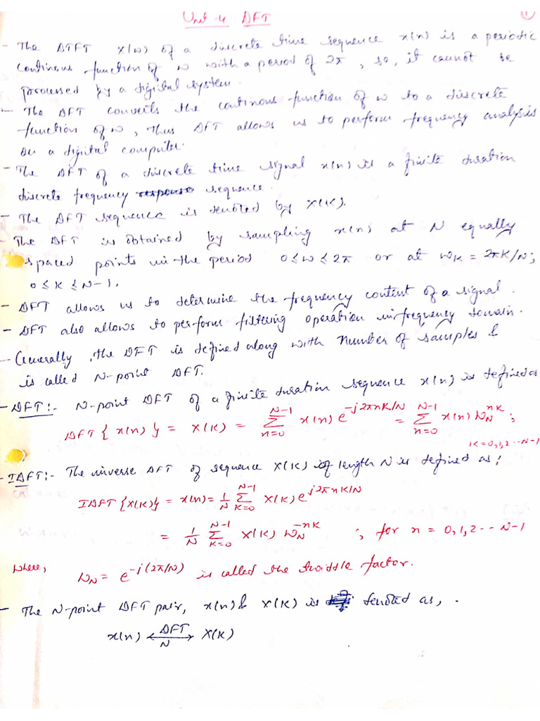 DSP Unit4-DFT | PDF