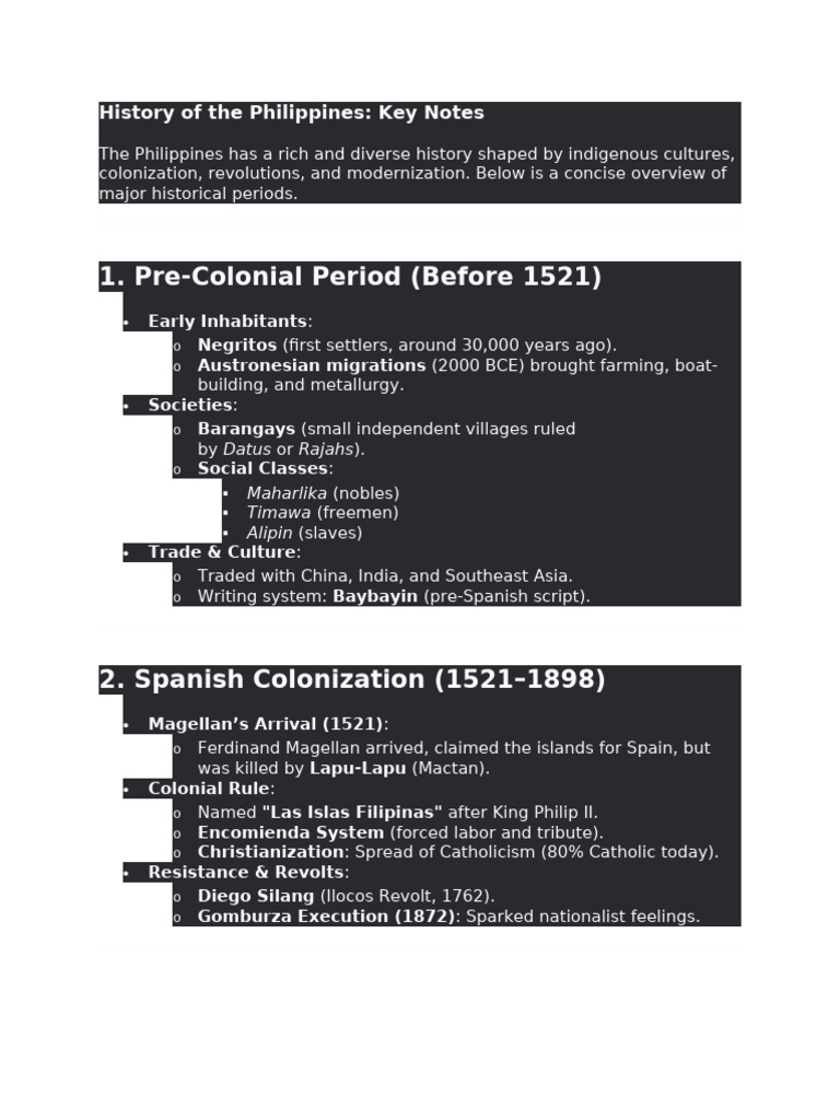 History of the Philippines Overview | PDF | Philippines | Corazon Aquino