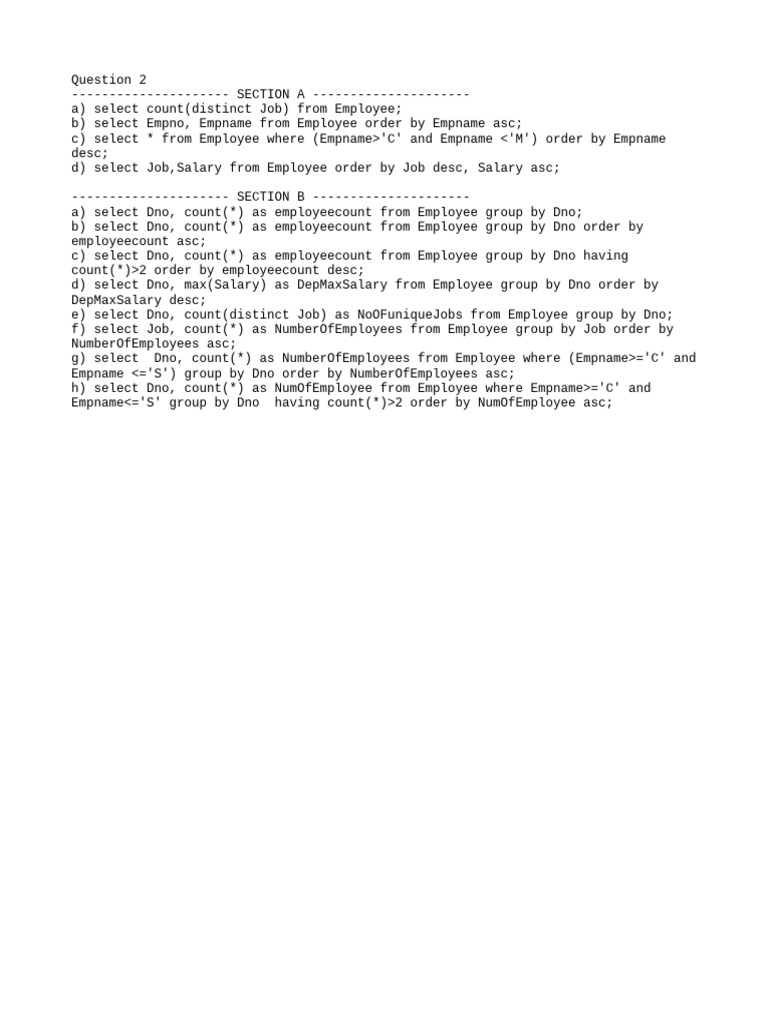 DBMS - Worksheet 4 - Answers | PDF