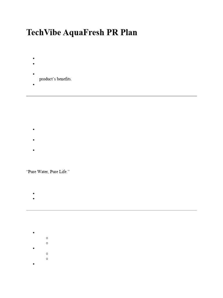 TechVibe AquaFresh PR Plan | PDF | Social Media | Popular Culture ...