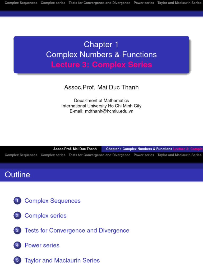 A3 - Chap1c - Complex Series | PDF | Power Series | Series (Mathematics)
