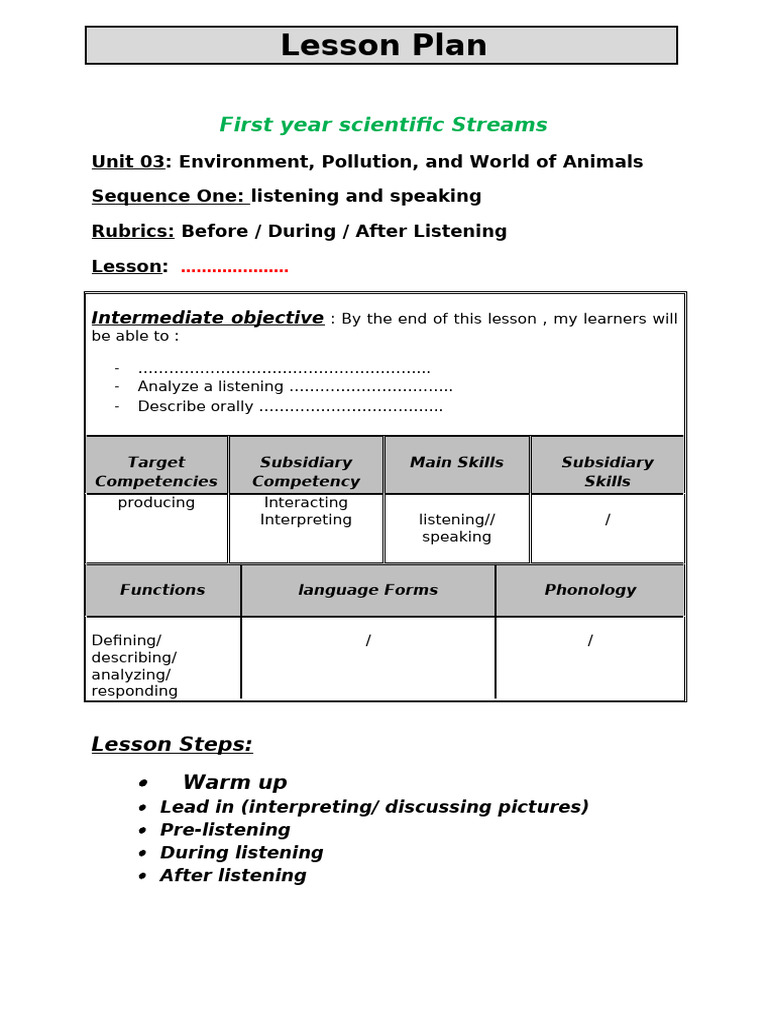 Lesson Plan 1 Pollution | PDF | Natural Disasters | Earth