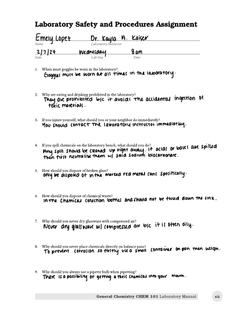 Laboratory Safety Guidelines and Procedures | PDF