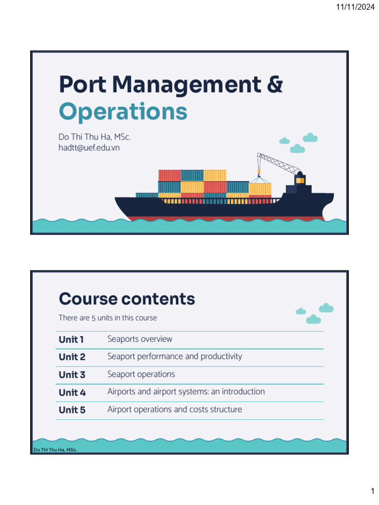Port Management and Operations | PDF | Port | Cargo