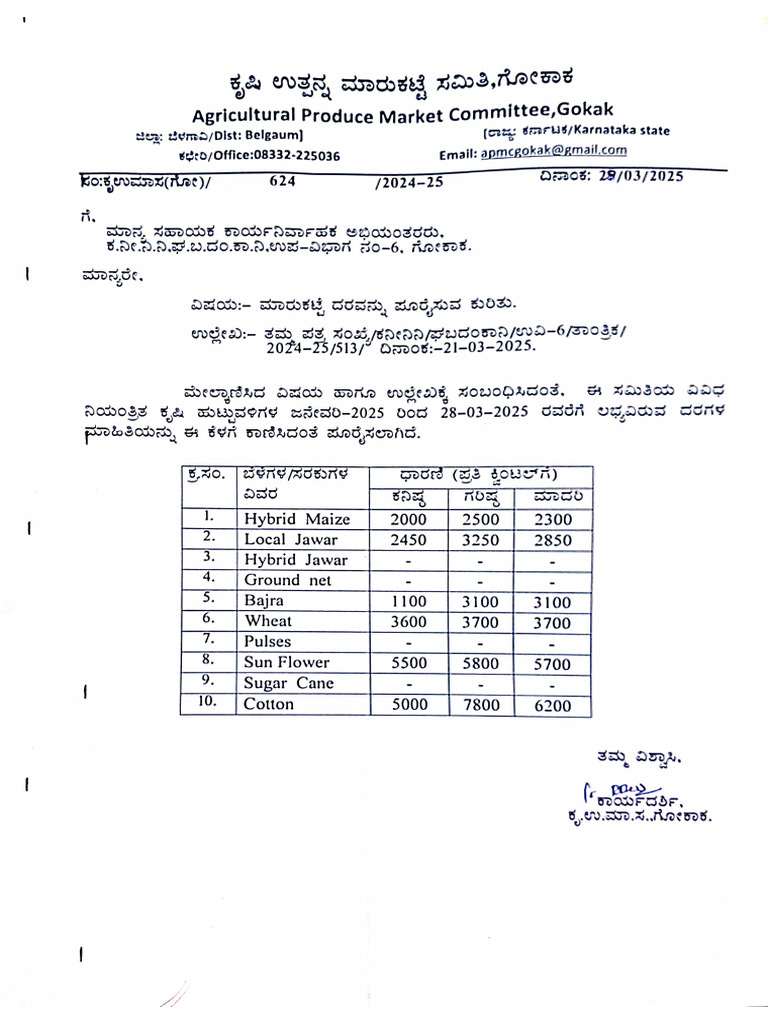 APMC Market rate | PDF