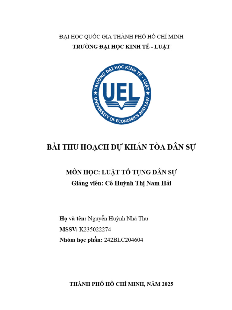 (TTDS) BC D Khán Tòa Dân S | PDF