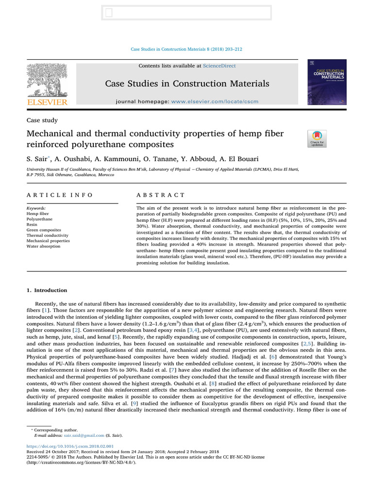 Mechanical and Thermal Conductivity Properties of - 2018 - Case Studies ...