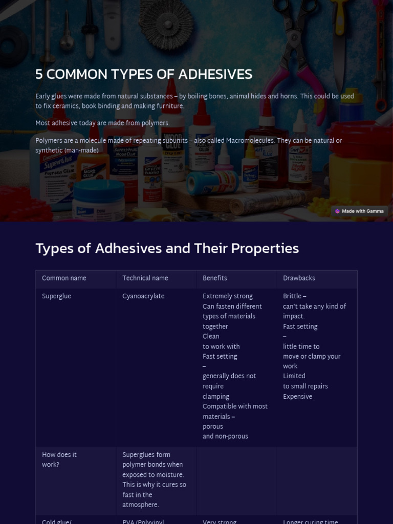 5 Common Types of Adhesives | PDF | Adhesive | Epoxy