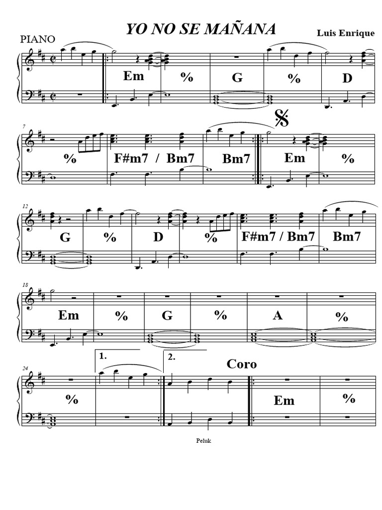 382152591 Yo No Se Manana Piano PDF 2 | PDF