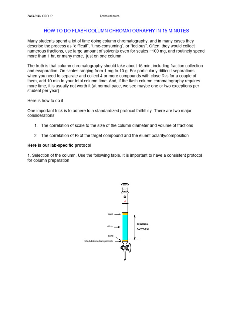 Quick Guide to Flash Column Chromatography | PDF | High Performance ...