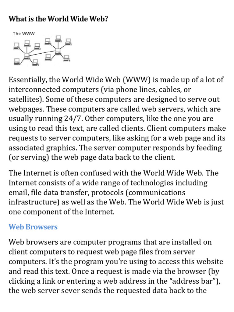 What Is The World Wide Web | PDF | World Wide Web | Internet & Web